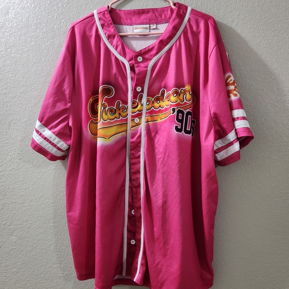 Nickelodeon | Shirts | Vintage 9s Nickelodeon Pink Jersey | Poshmark